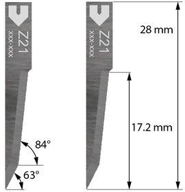 Z21 Cuchilla zund oscilante de punta Max. Profundidad de corte: 17.2 mm ...